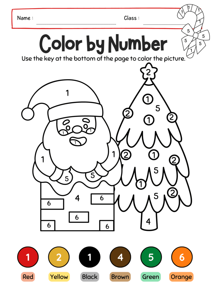 Colorea por Números (Color by Numbers - Chritsmas) - SPONGLISH