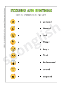 Feelings and Emotions - Match the Emoticon - SPONGLISH