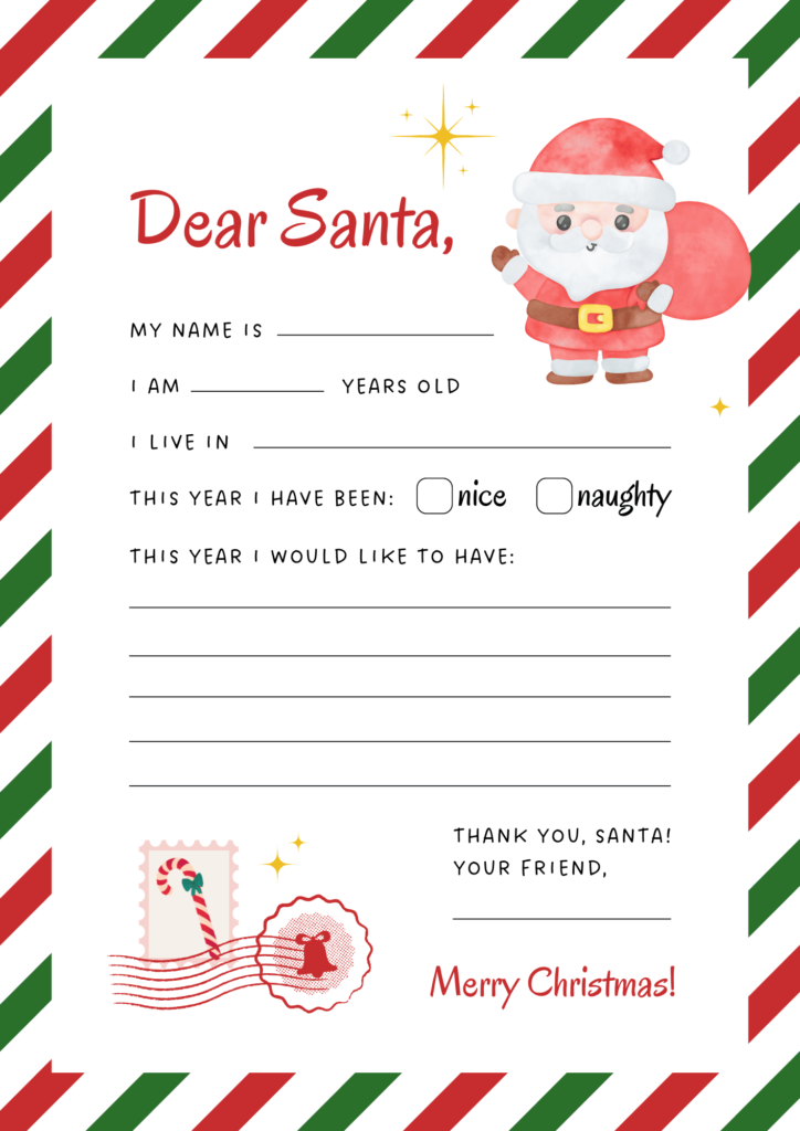 Christmas Santa Letter - Escribe tu carta en inglés🎅 - SPONGLISH