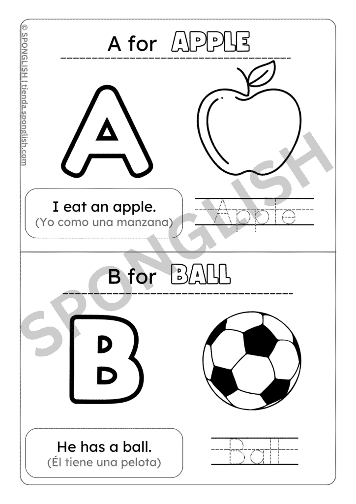 Abecedario en inglés para colorear: escritura y pronunciación PDF ...