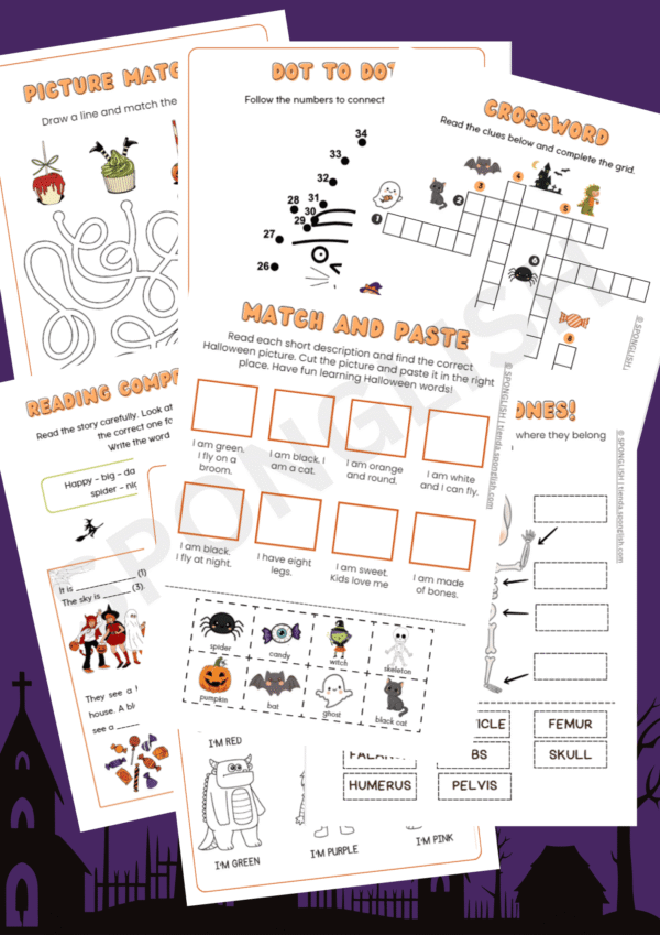Halloween Activities Pack + 30 Games - SPONGLISH