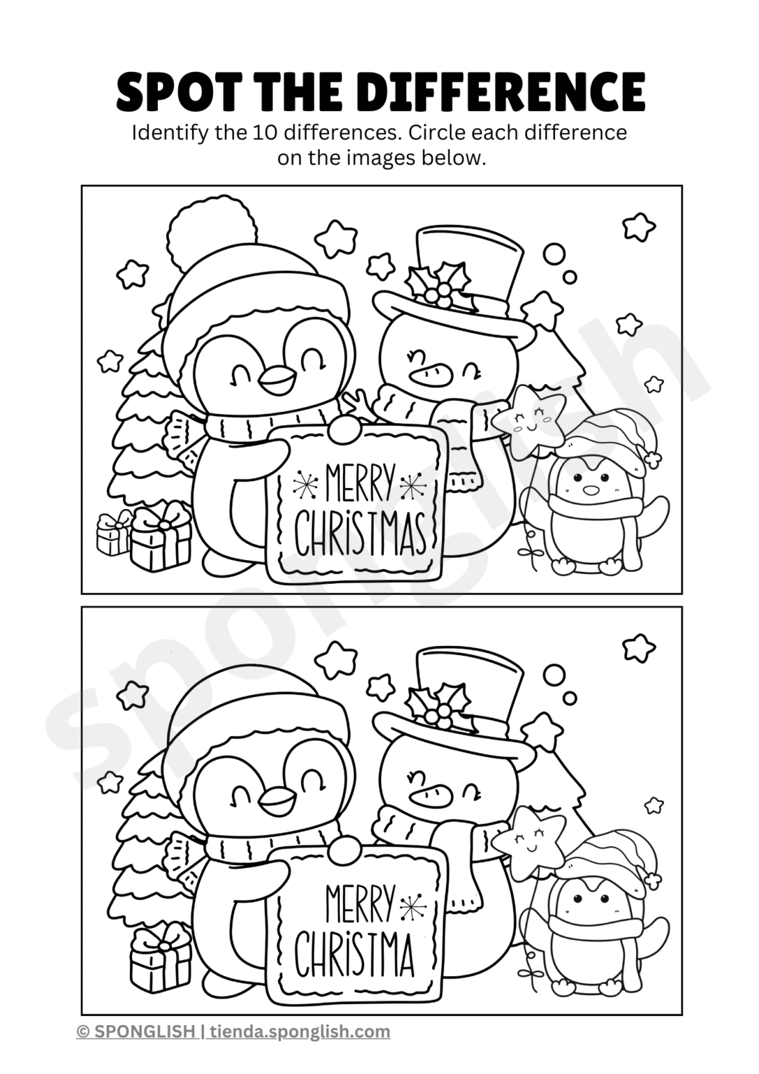 Spot the difference - Snowman version - SPONGLISH